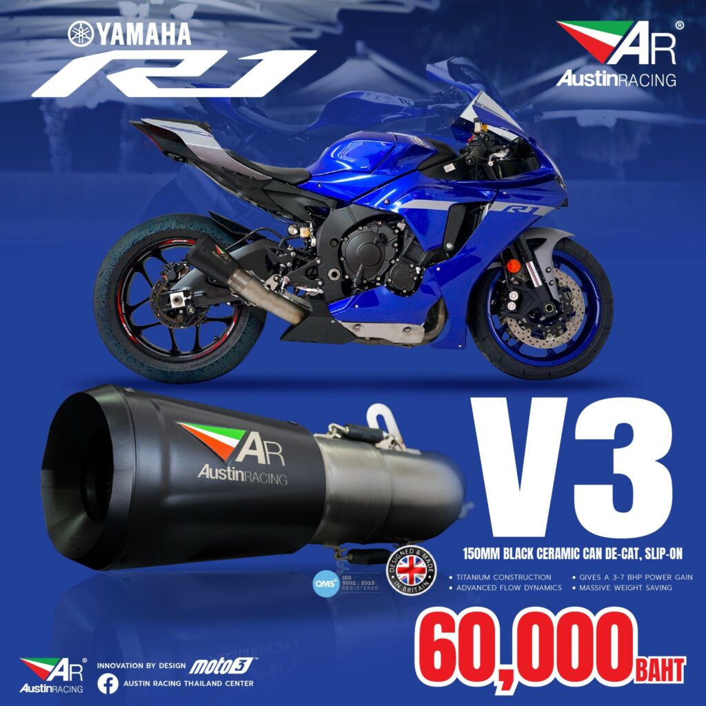 สำหรับ YZF-R1 2020-2022 | DE-CAT V3 150MM BLACK CERAMIC CAN - Austin ...
